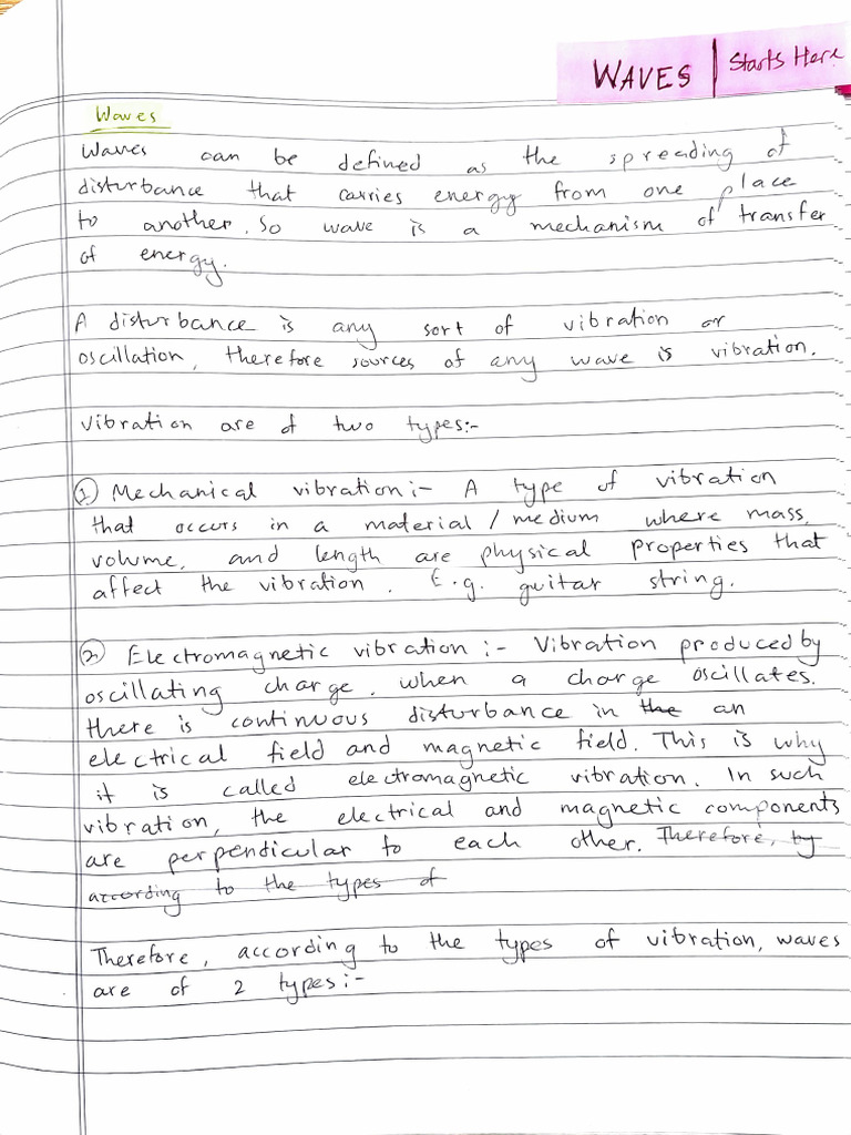 WAVES NOTES 3A | PDF | Oscillation | Waves