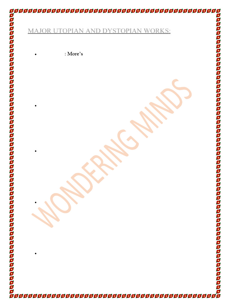 Major Utopian and Dystopian Literature | PDF | Utopia | Cost Of Living