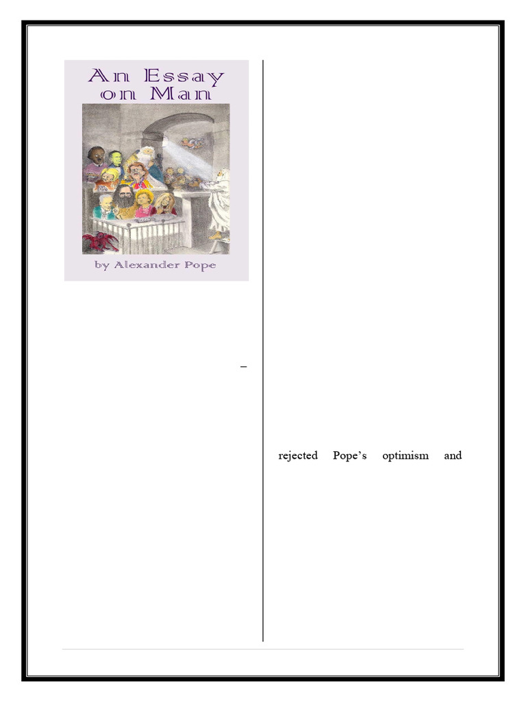 An Essay On Man by Alexander Pope | PDF
