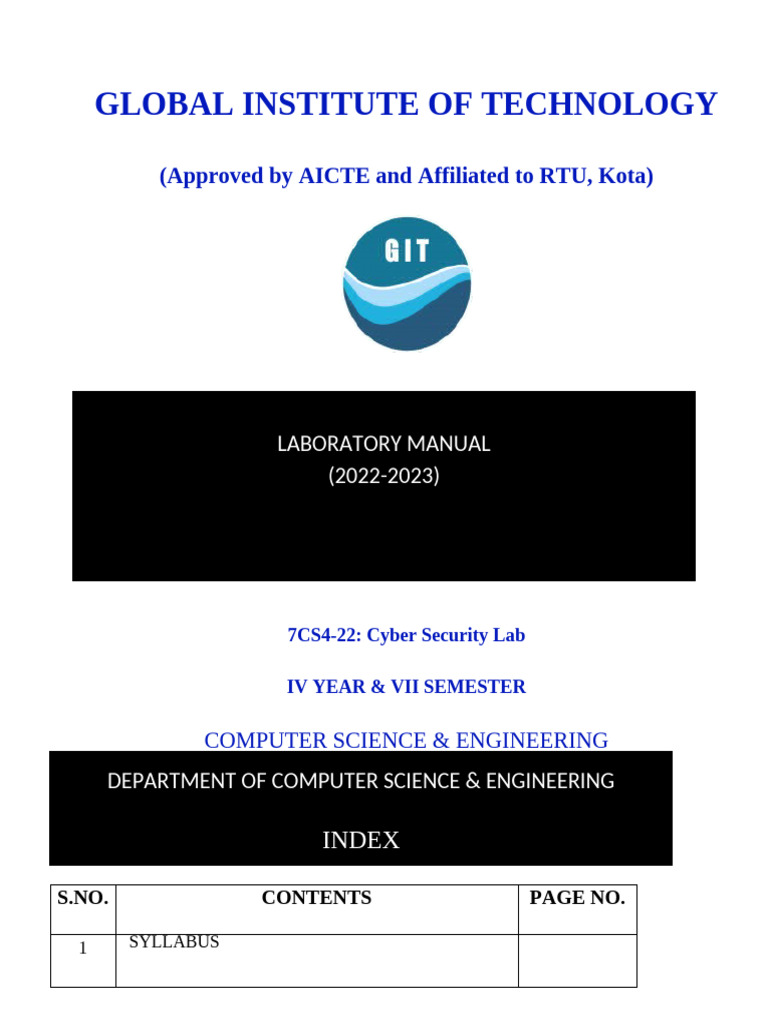 Updated Cs Lab Mannual Pdf Key Cryptography Encryption