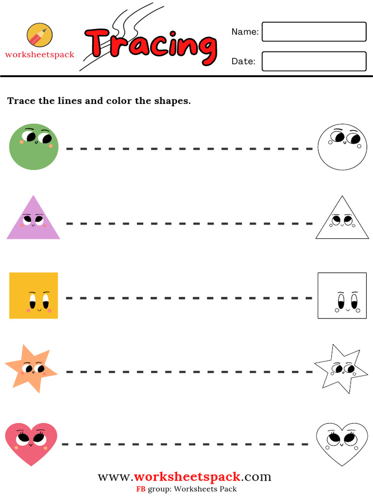 Free Printable Tracing Horizontal Lines Worksheets | PDF