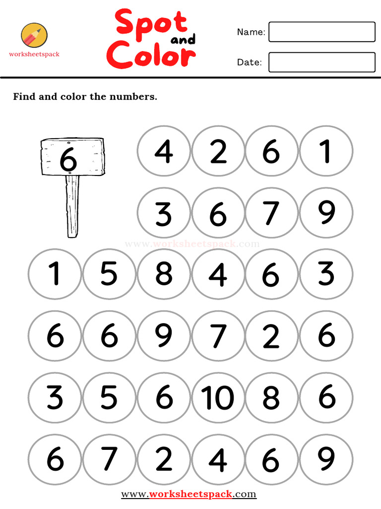 Preschool Number Worksheets PDF 1 10 | PDF