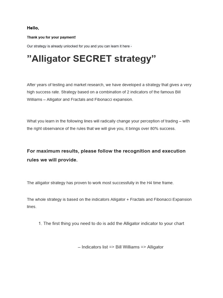 Alligator Trading Strategy Guide | PDF | Order (Exchange) | Market ...