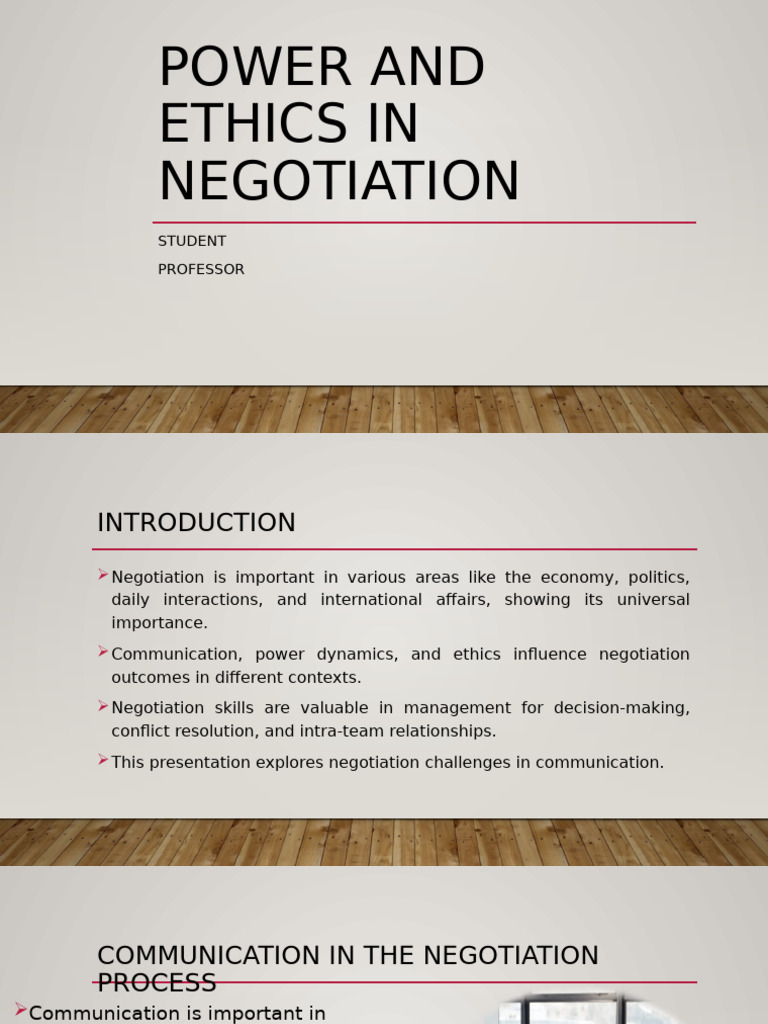 Power and Ethics in Negotiation | PDF | Negotiation | Communication