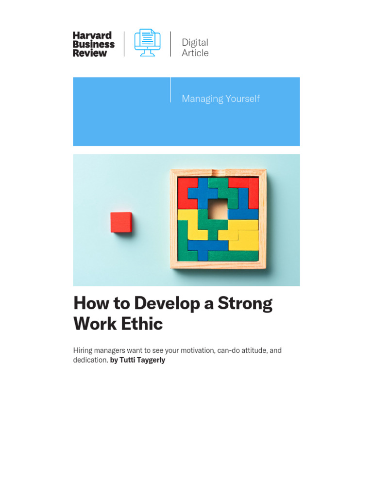 2022 - 09 - How To Develop A Strong Work Ethic | PDF | Disciplines ...