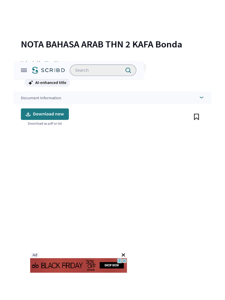 Nota Bahasa Arab THN 2 Kafa Bonda - PDF | PDF | Scribd
