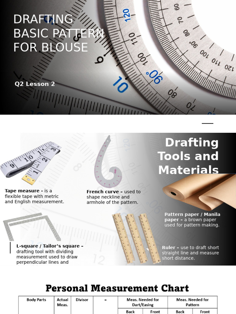 STEPS in Drafting Basic Pattern For Blouse | PDF