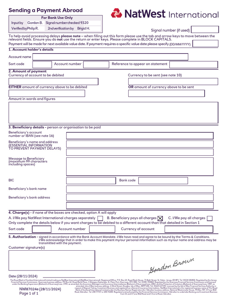 Sending A Payment Abroad Nwi87024e.pdf - Coredownload | PDF | Banks ...