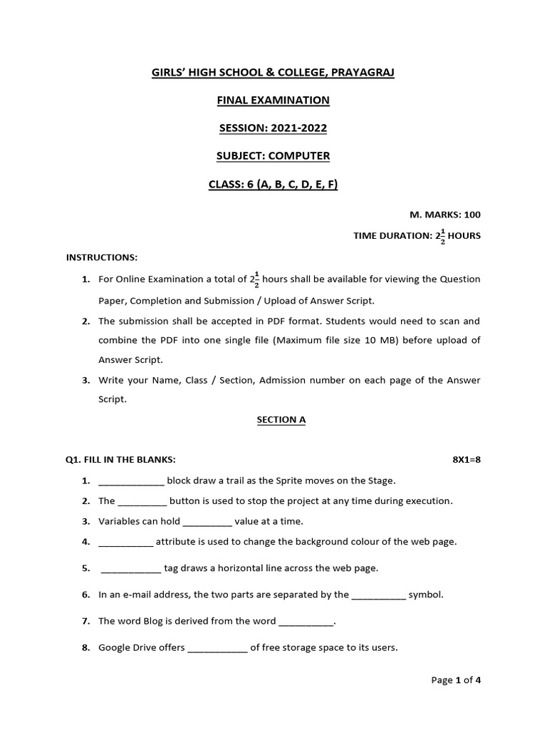 CL-6, COMPUTER, FINALS 21-22-lw6DmL | PDF | Scratch (Programming ...
