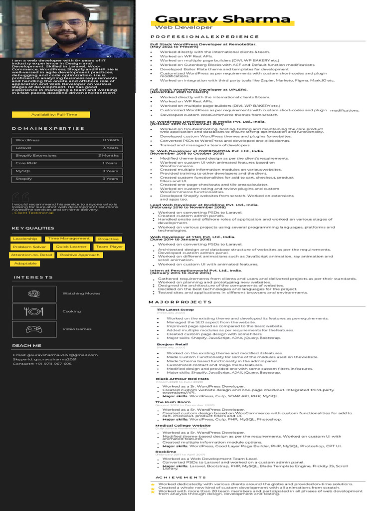 Gaurav - WP | PDF | Word Press | Web Software