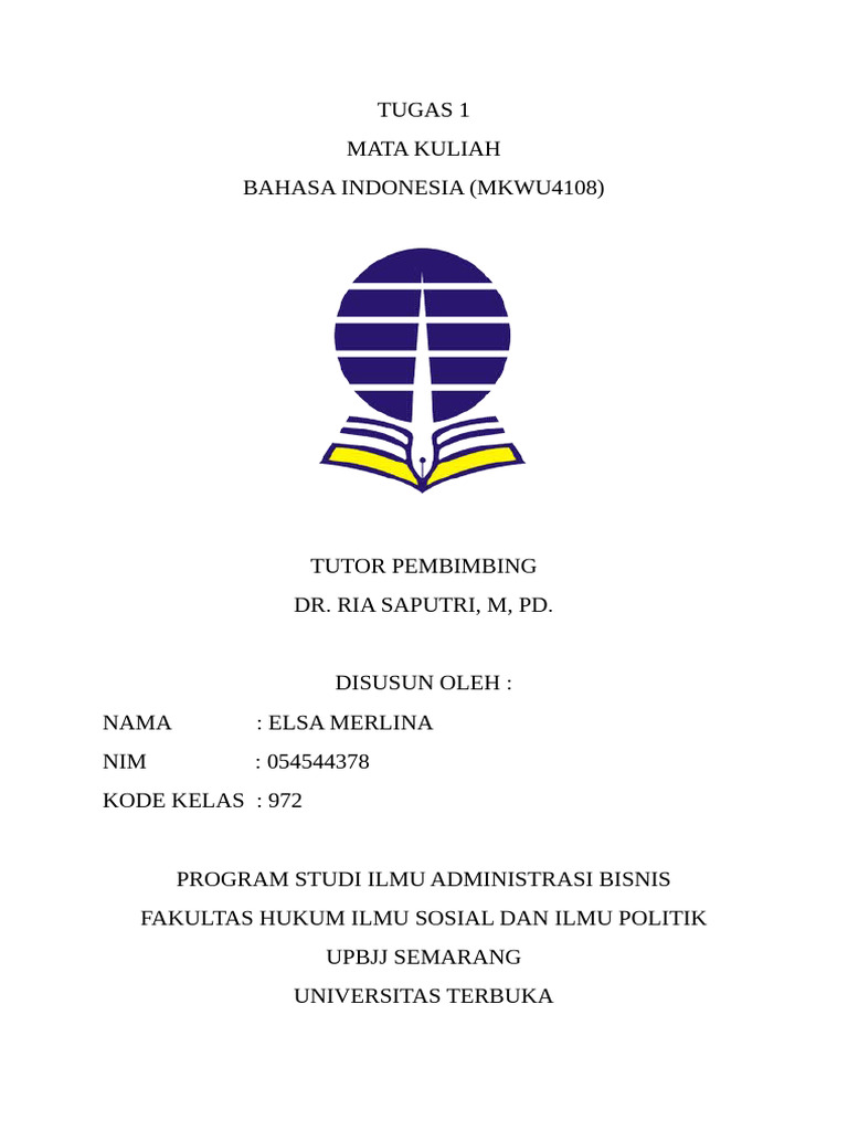 Tugas 1 Bhs. Indonesia | PDF