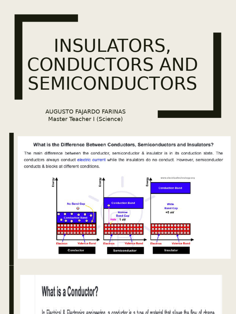 Conductors Insulators and Semiconductors | PDF