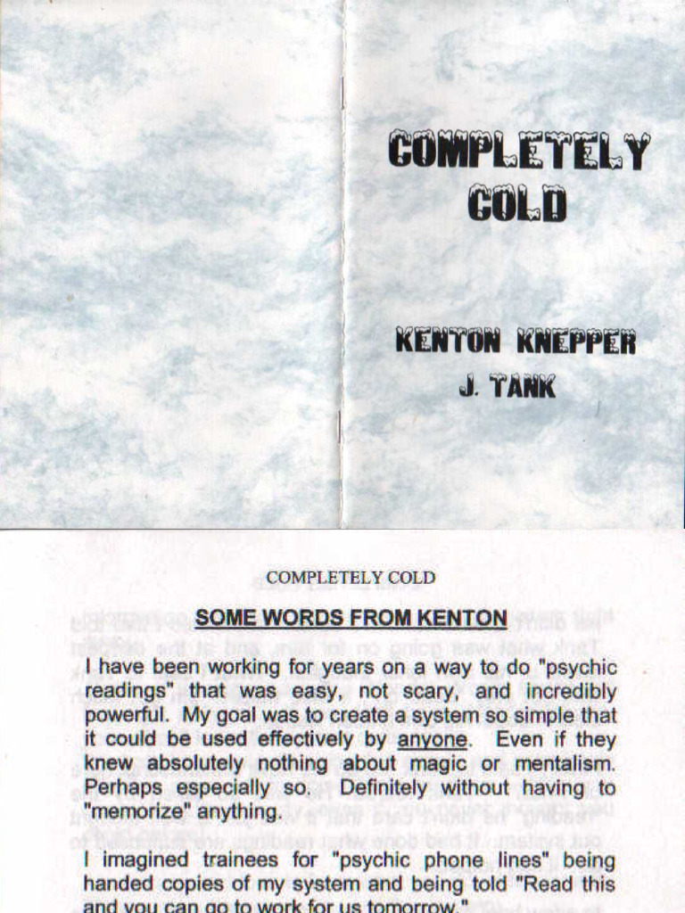 Kenton Knepper - Completely Cold - Cold Reading | PDF