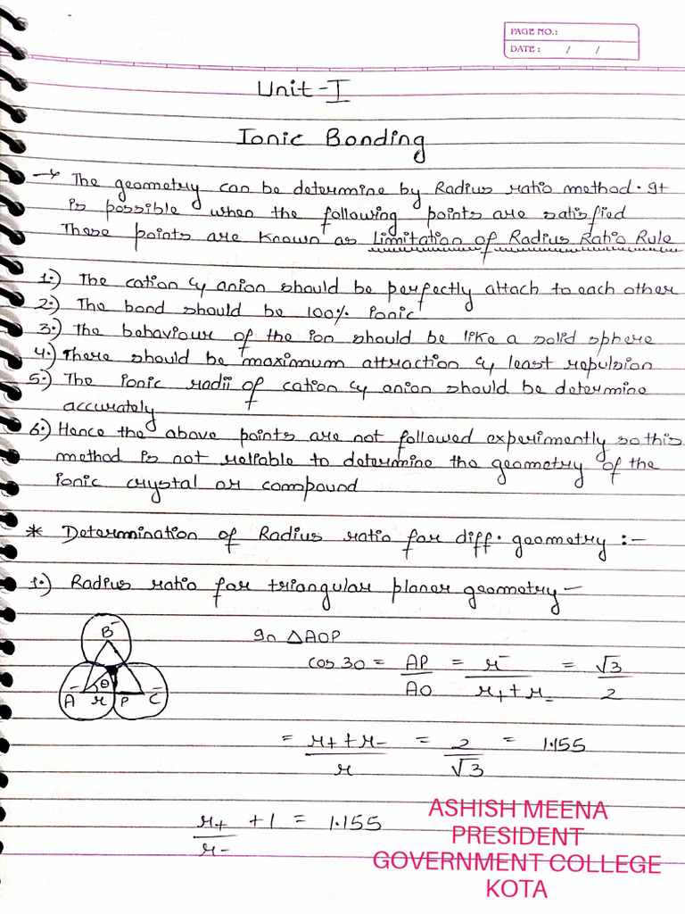 Chemistry Unit 1 Ionic, Metallic Bonding, Weak Chemical Forces | PDF