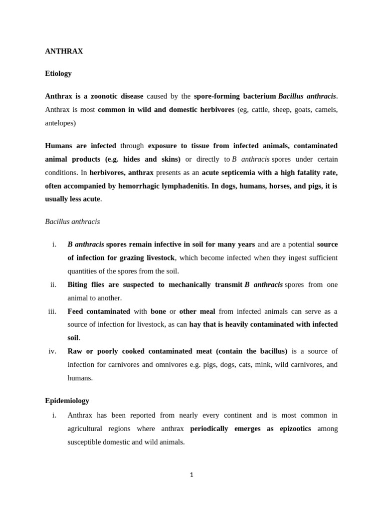 Understanding Anthrax: Causes and Control | PDF | Anthrax | Escherichia Coli