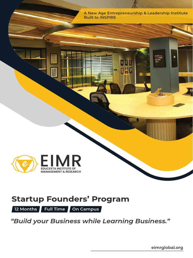 Startup Founder's Program Brochure | PDF | Startup Company | Small Business & Entrepreneurs