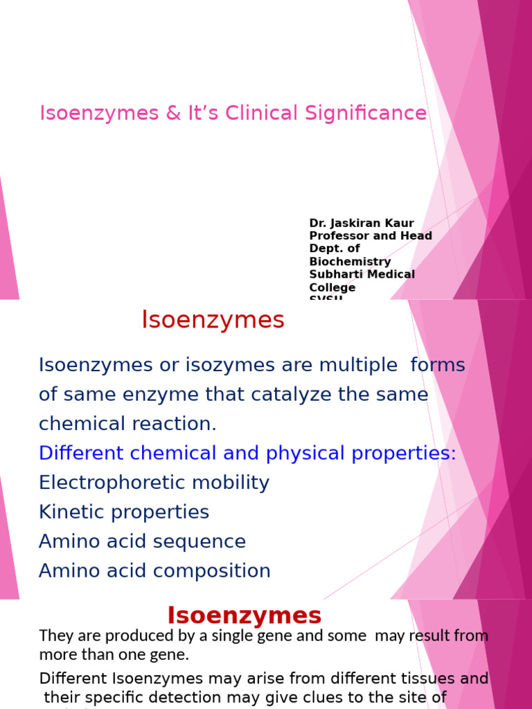Isoenzymes and Its Clinical Importance | PDF | Lactate Dehydrogenase | Medical Specialties