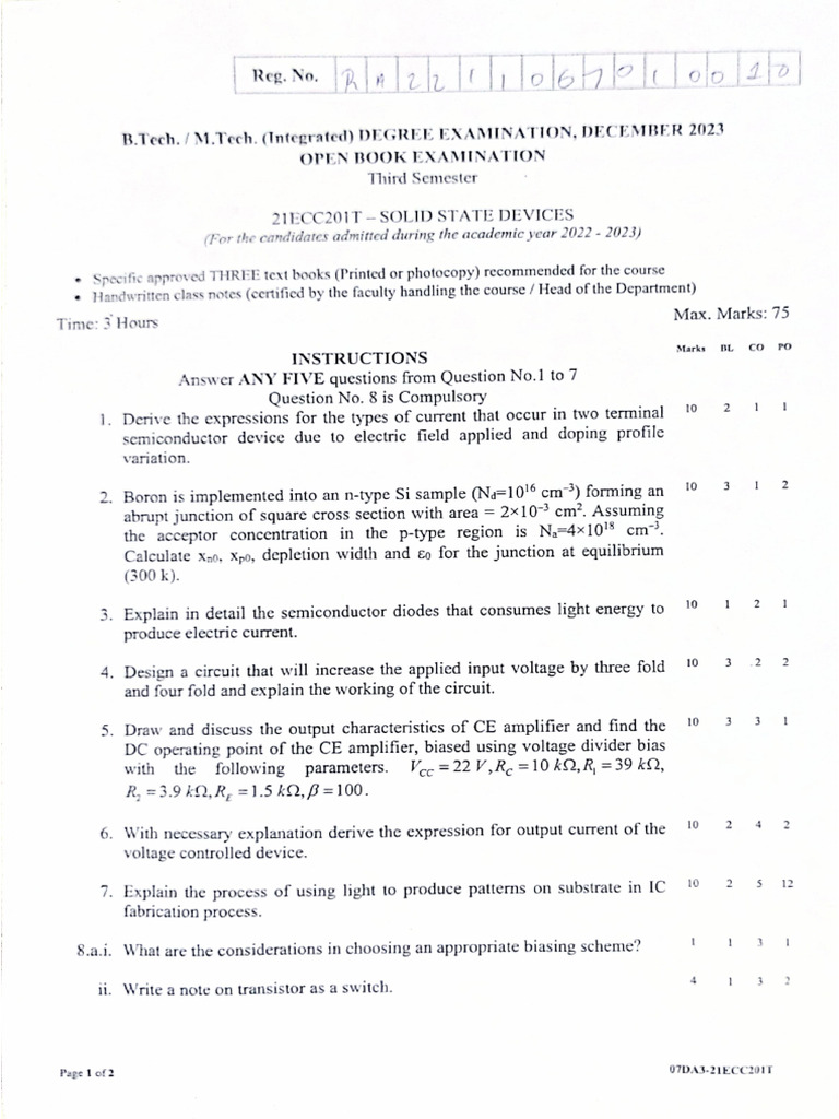 Question Paper | PDF