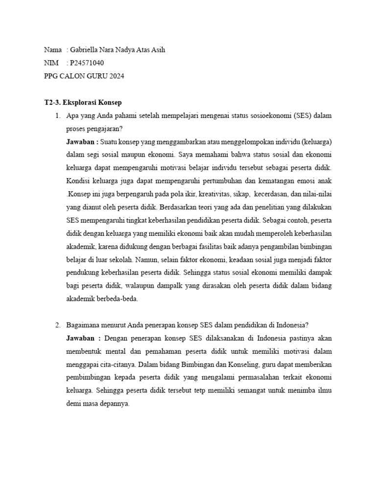 T2.3. Eksplorasi Konsep - Sosiokultural | PDF