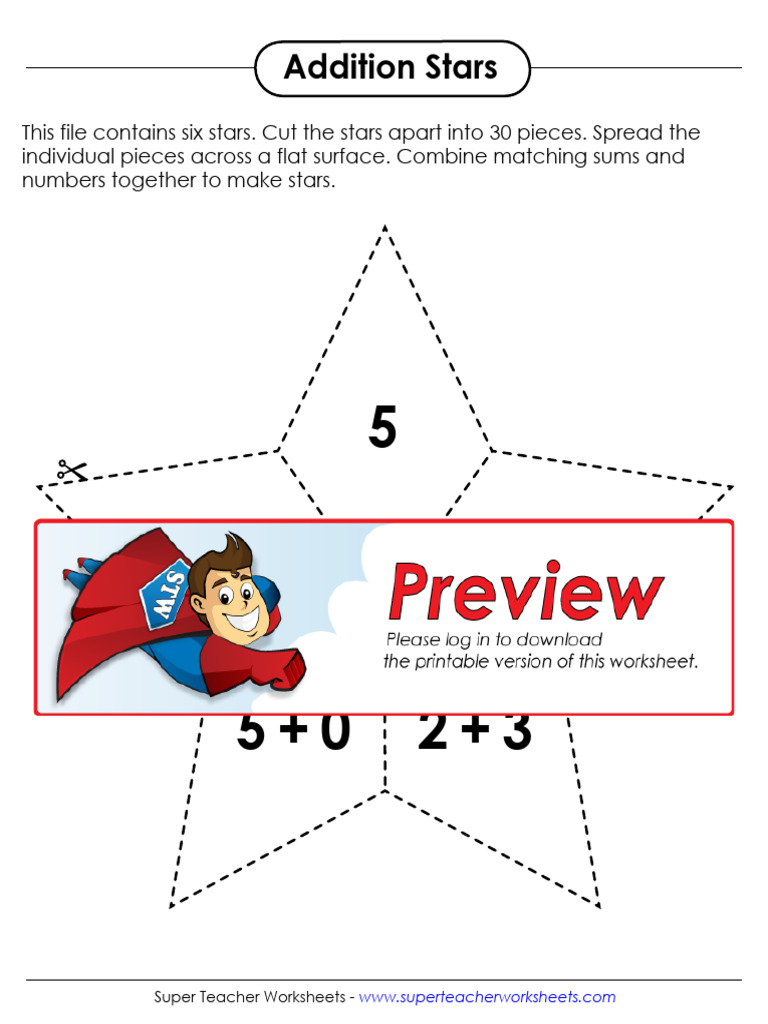 Cut Out Stars Addition | PDF