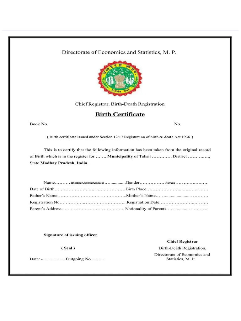 Bhartiben Khimjibhai Patel Female | PDF