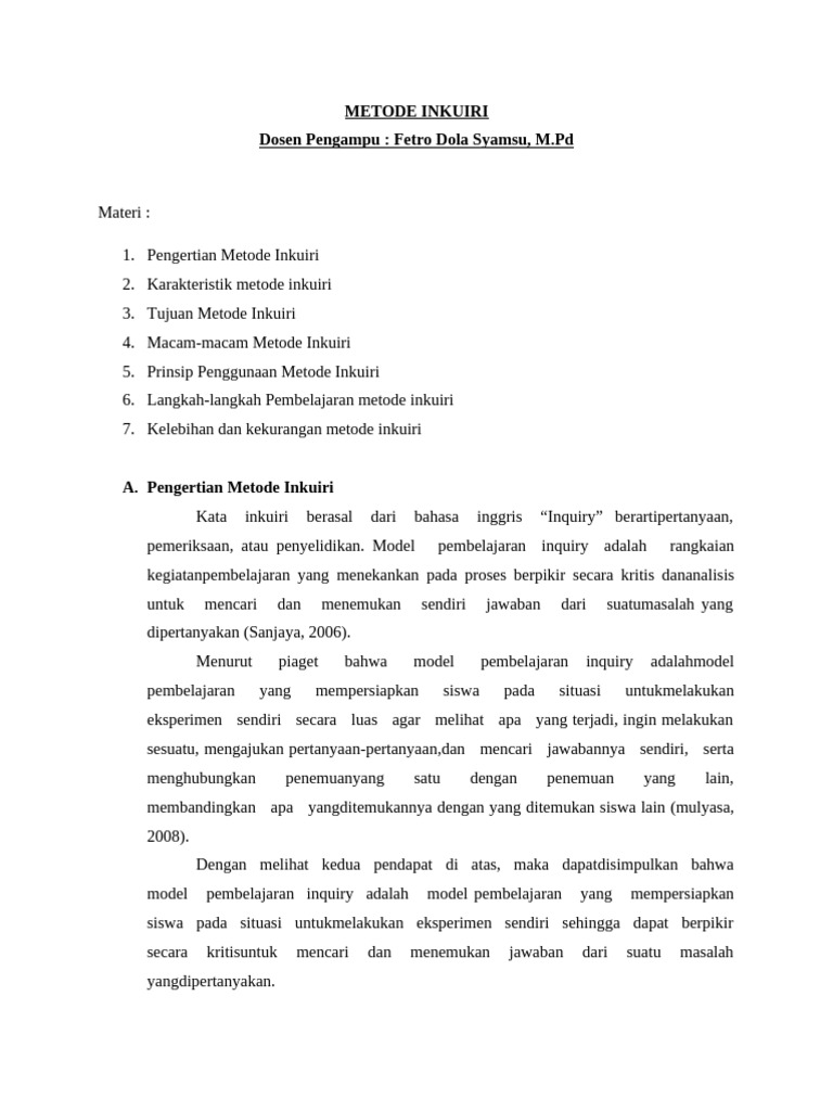 Metode Inkuiri | PDF