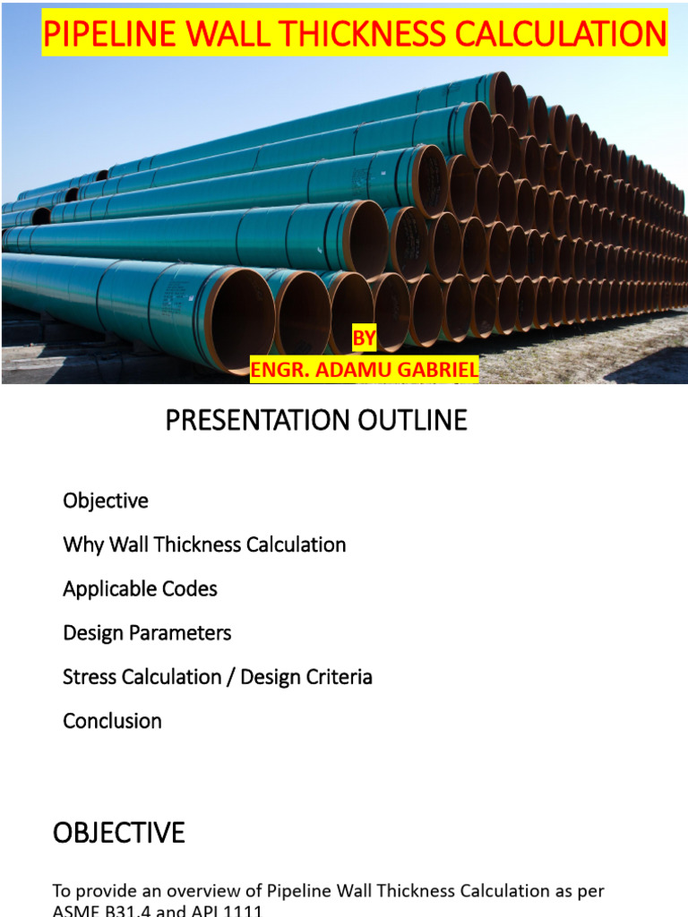 Wall Thickness Calculation - by Engr. Adamu Gabriel | PDF | Buckling | Pipe (Fluid Conveyance)