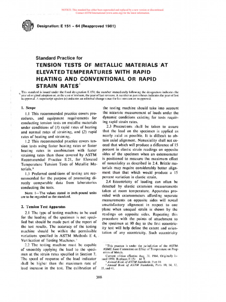 ASTM-E151-64-1981- | PDF | Thermocouple | Branches Of Thermodynamics