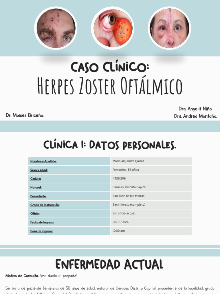 Herpes Zoster - Caso Clinico | PDF | Salud pública | Inmunología