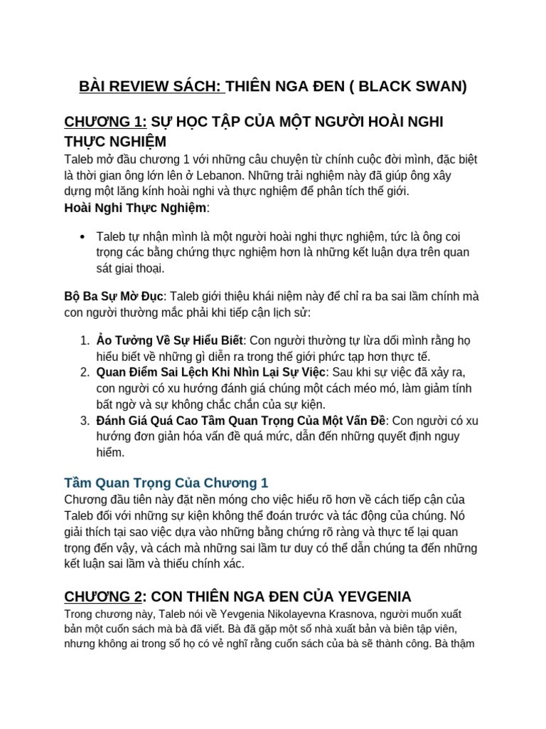 Bài Review Black Swan | PDF