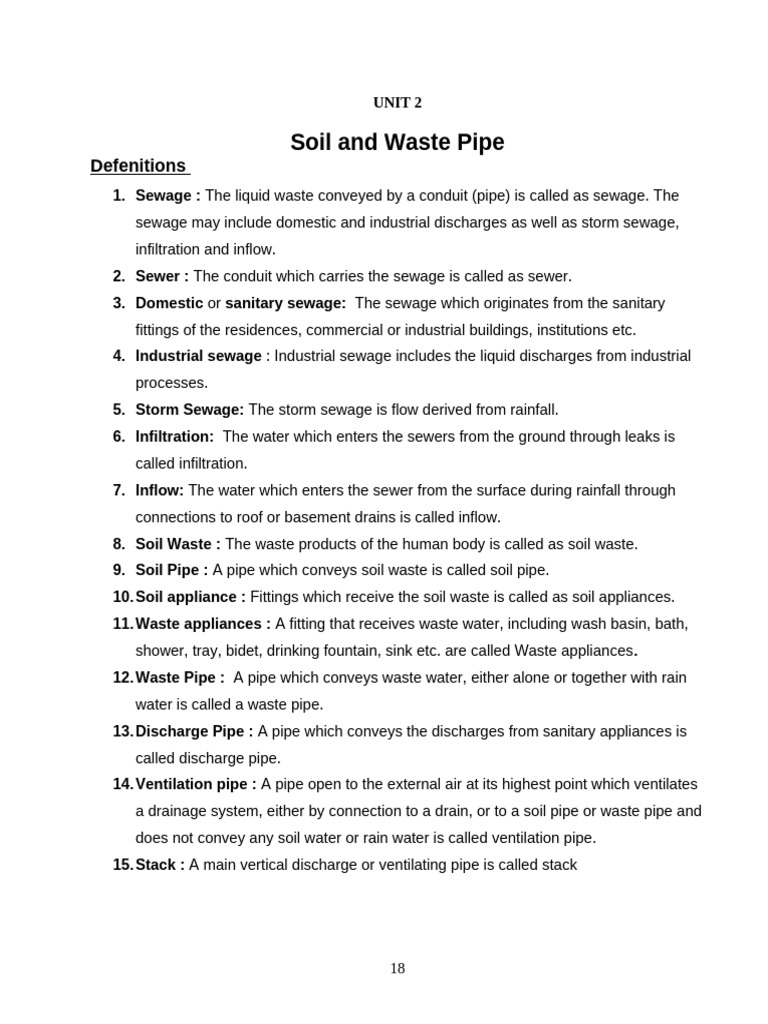 UNIT_2_Soil_Waste_Pipe | PDF | Sanitary Sewer | Environmental Science