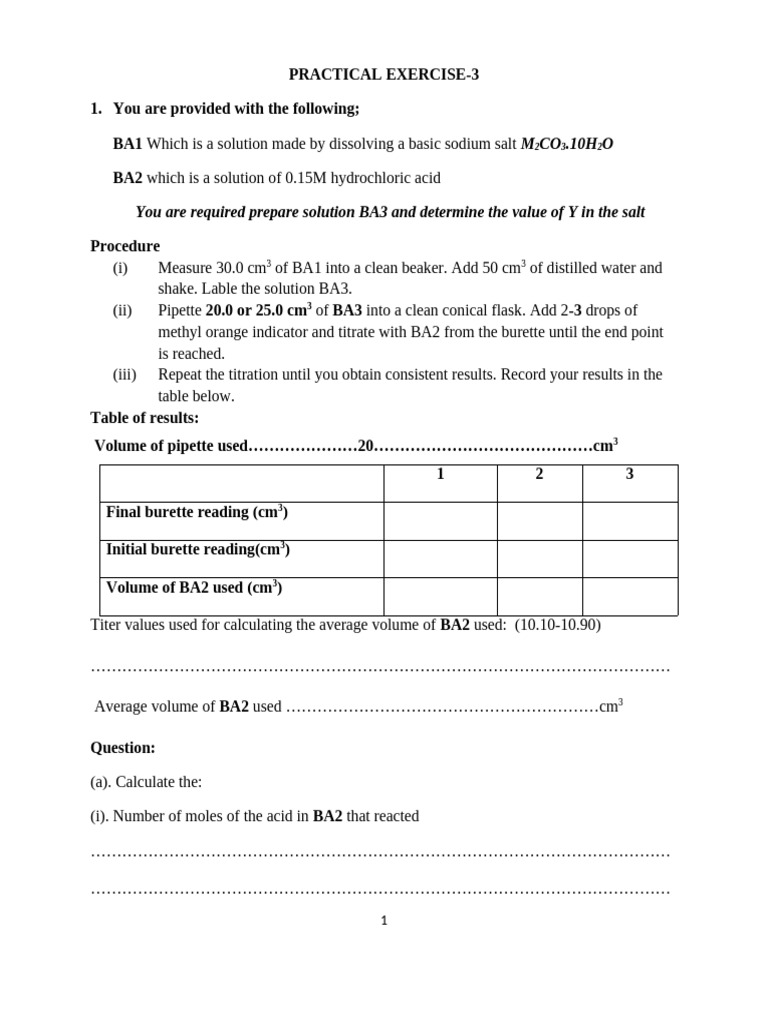 33 Last Practical 4 Pdf Titration Chemistry
