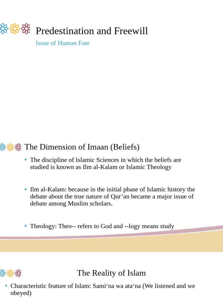 Islamic Studies - Lecture Slides - Module 6 - Predestination and ...