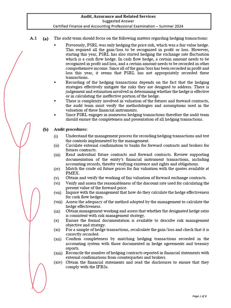 CFAP-6-New Paper Solution | PDF | Auditor's Report | Audit