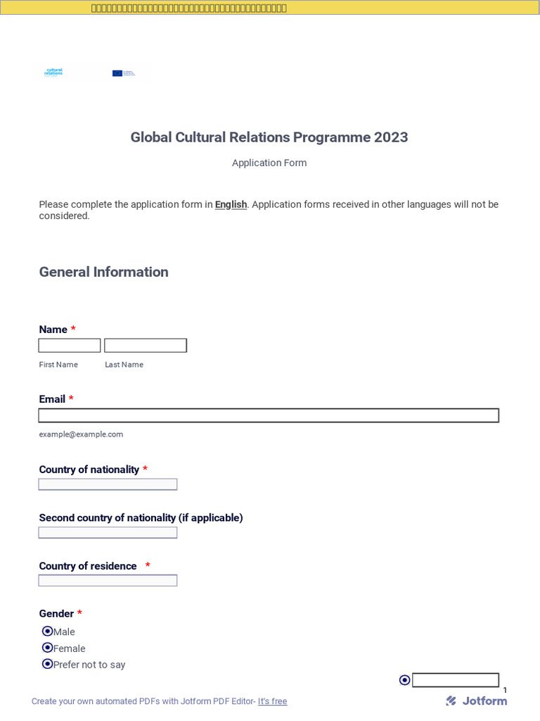 2023 04 GCRP 2023 Application Form | PDF