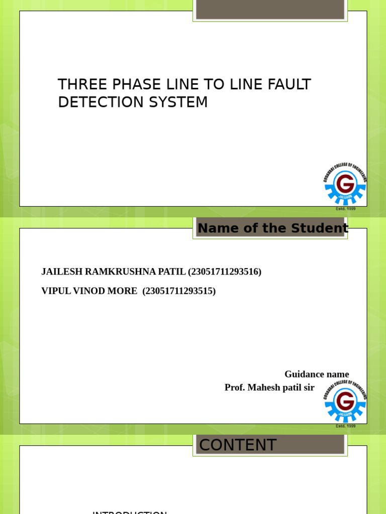Three Phase Line To Line Fault Detection System 2024 Mini Pdf Relay Transistor