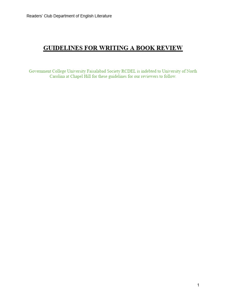 Guidelines For Writing A Book Review | PDF | Argument | Books