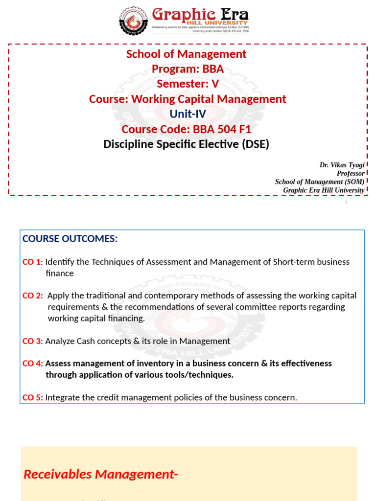 WCM Unit 4 Receviable Management | PDF | Credit Card | Credit