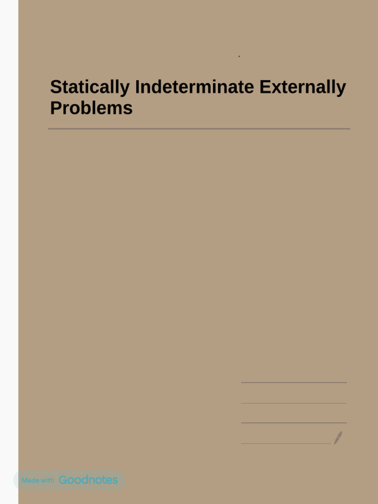 Statically Indeterminate Externally Problems | PDF