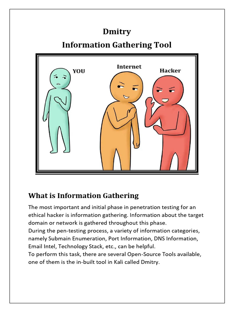 A Beginner Friendly Information Gathering Tool Dmitry 1727088858 | PDF ...