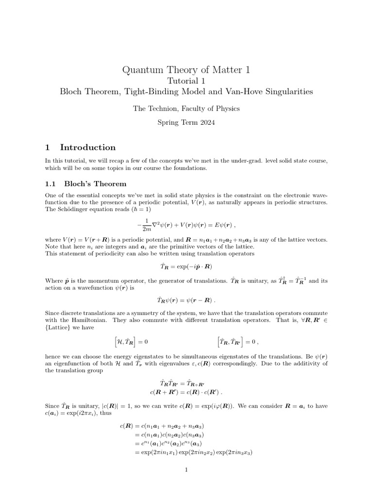 CM1 Tu01 | PDF | Applied And Interdisciplinary Physics | Mathematical Physics