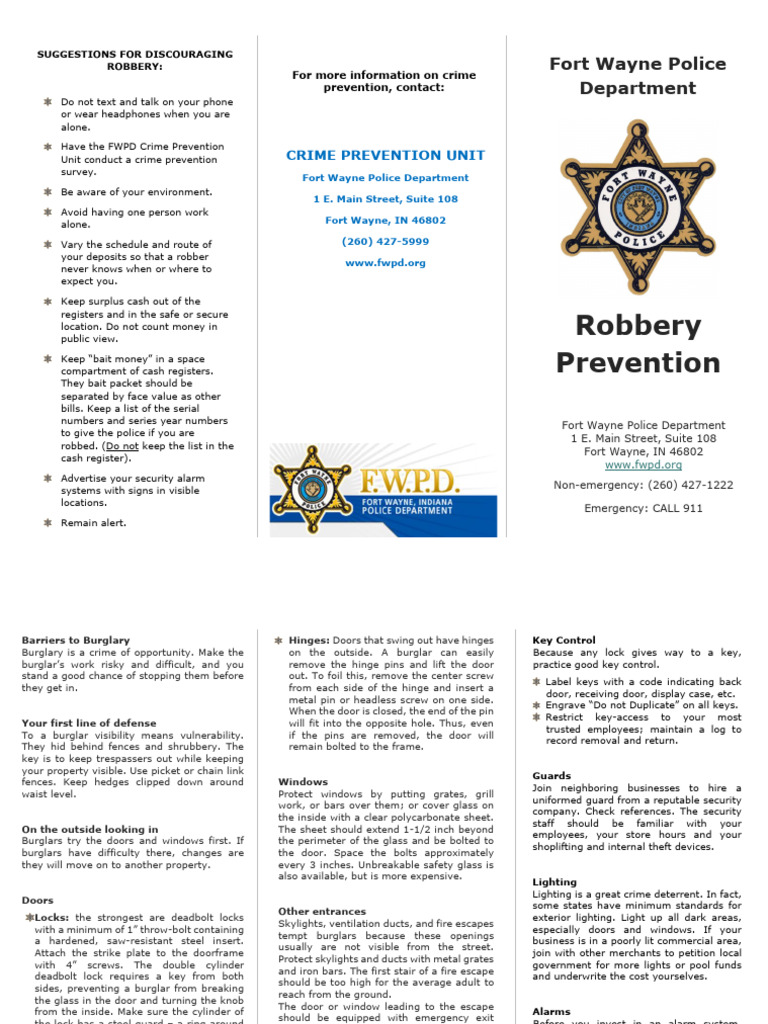 Robbery Prevention | PDF | Door | Robbery