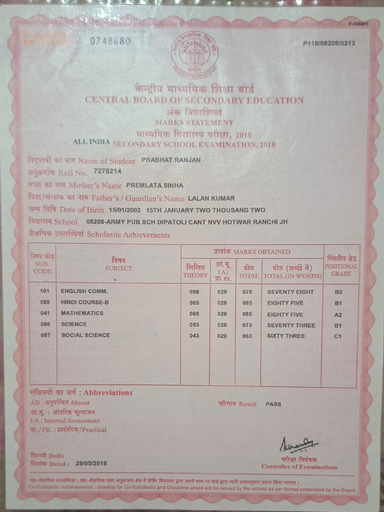 10 certificate | PDF | Student Assessment And Evaluation | Qualifications