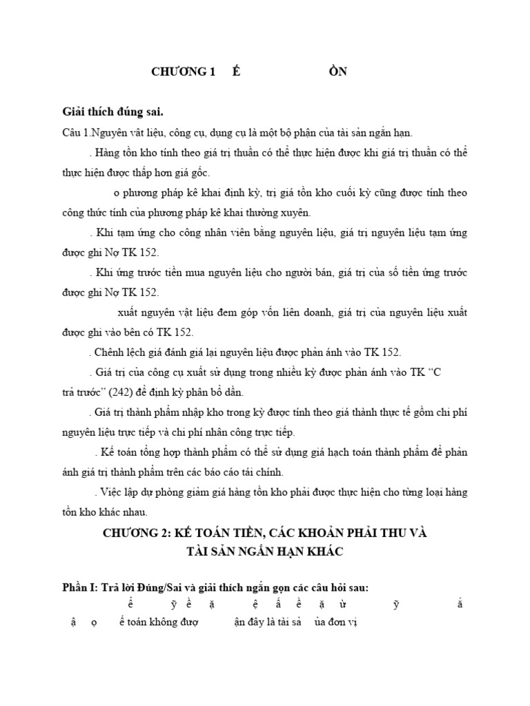 Ôn Tập Kttc1-Htk | PDF