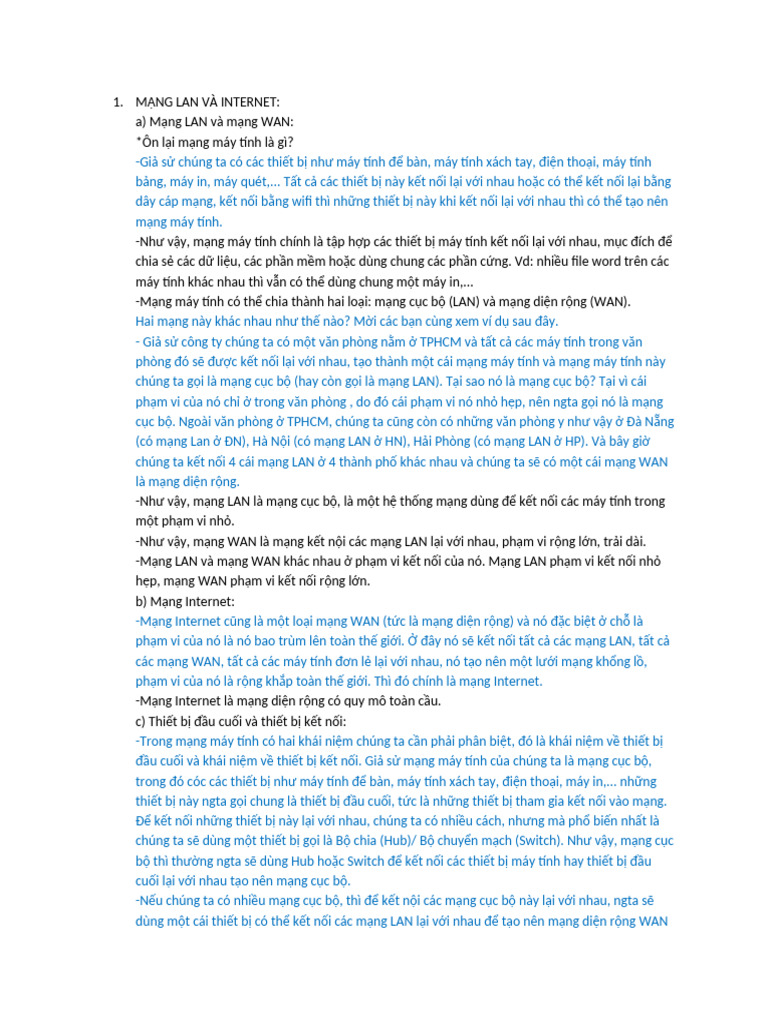 M NG Lan Và Internet | PDF