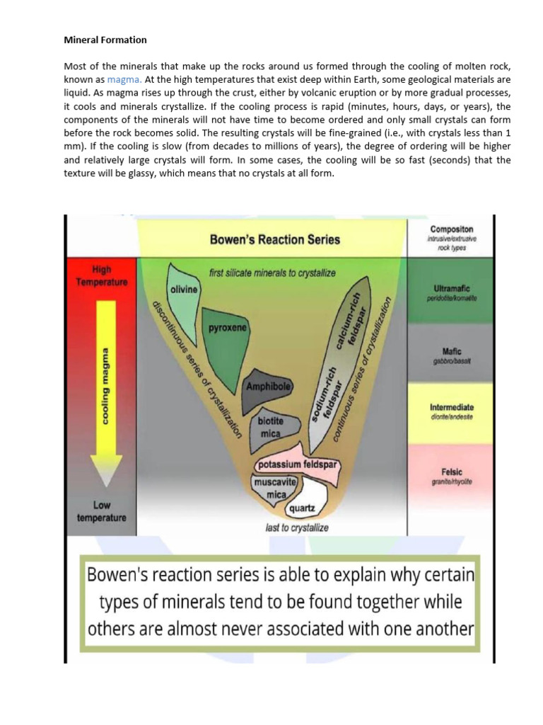 Understanding Mineral Formation Processes | PDF | Minerals | Magma