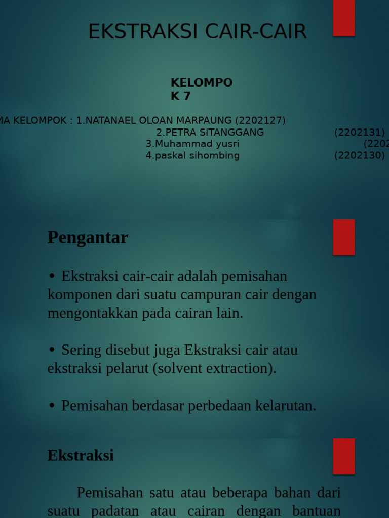 Ekstraksi Cair-Cair | PDF