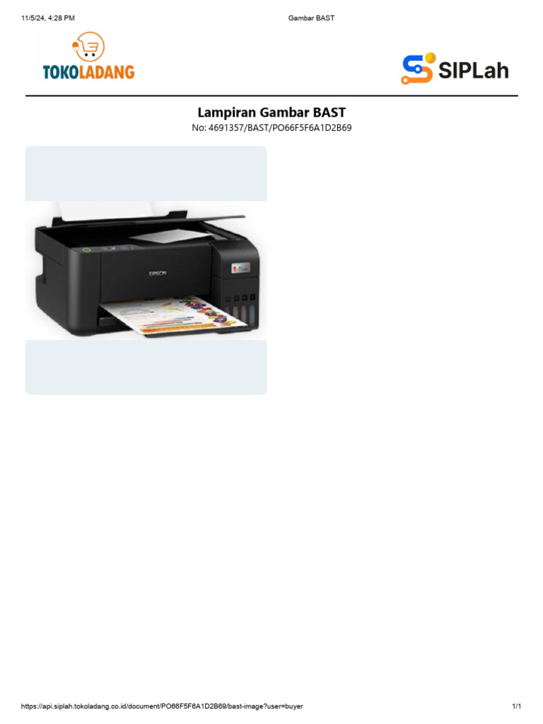 Gambar BAST Printer | PDF