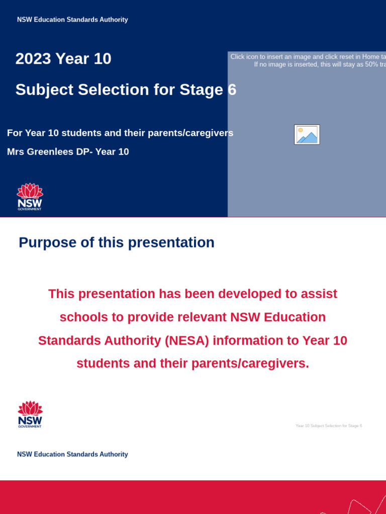 2023 Year 10 Subject Selection PowerPoint v2 | PDF | Educational Stages