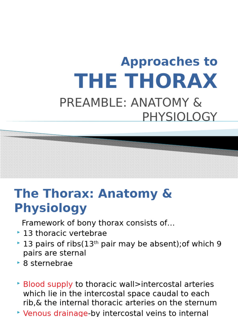 Approach To The THORAX | PDF | Thorax | Lung